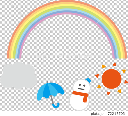 Weather mark and rainbow circle frame - Stock Illustration [72217703 ...