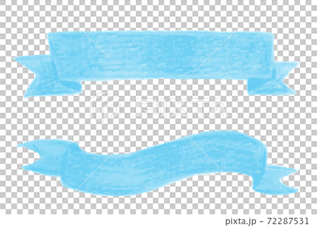 Light blue cute hand-painted ribbon material - Stock Illustration ...