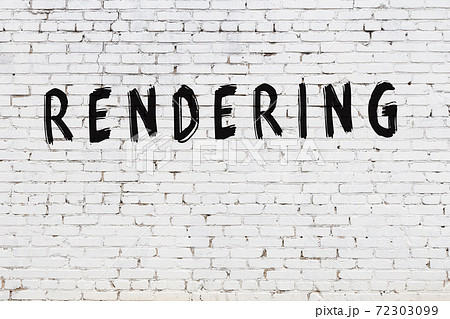 Word rendering painted on white brick wallのイラスト素材 [72303099] - PIXTA