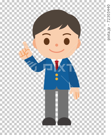 Pointing male student blazer - Stock Illustration [72303440] - PIXTA