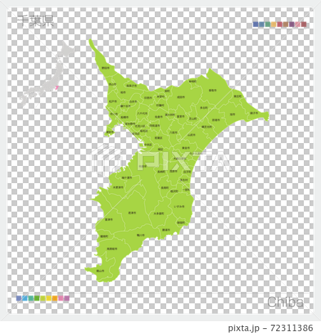 Map of Chiba Prefecture, Chiba, municipalities... - Stock Illustration ...