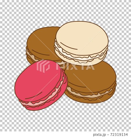 Macaron hand-drawn line art illustration chic... - Stock Illustration ...