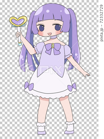 Magical girl purple smile - Stock Illustration [72332729] - PIXTA