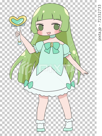 Magical girl green smile - Stock Illustration [72332733] - PIXTA