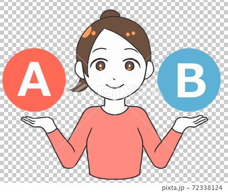 A woman comparing the two - Stock Illustration [72338124] - PIXTA