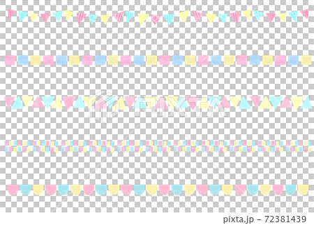 Hand-painted line set in cute pastel colors - Stock Illustration ...