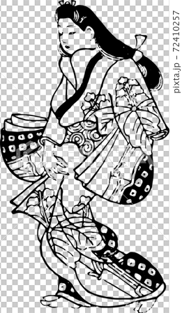 A woman who stands lithely - Stock Illustration [72410257] - PIXTA