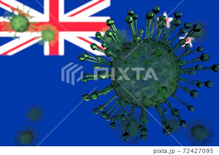 Coronavirus and flag of New Zealand, national...のイラスト素材 [72427095] - PIXTA