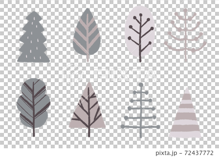 Tree illustration material monotone - Stock Illustration [72437772] - PIXTA