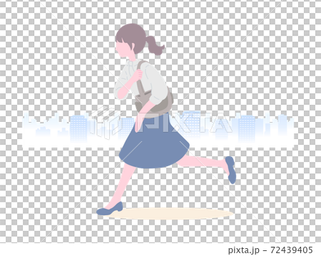 Woman rushing to work - Stock Illustration [72439405] - PIXTA