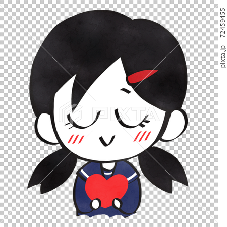 Female student with a heart symbol - Stock Illustration [72459455] - PIXTA