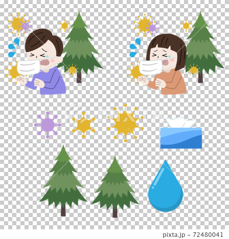 Pollinosis illustration icon set - Stock Illustration [72480041] - PIXTA