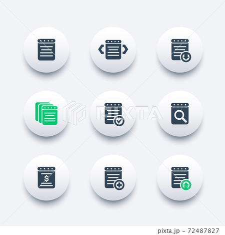 reports, document, account iconsのイラスト素材 [72487827] - PIXTA