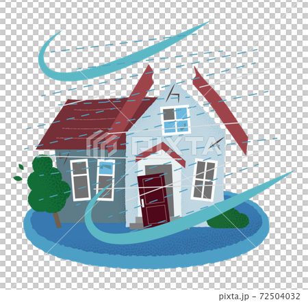 Vector illustration of houses suffering from... - Stock Illustration ...