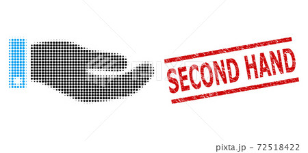 Scratched Second Hand Stamp and Halftone Dotted...のイラスト素材 [72518422 ...