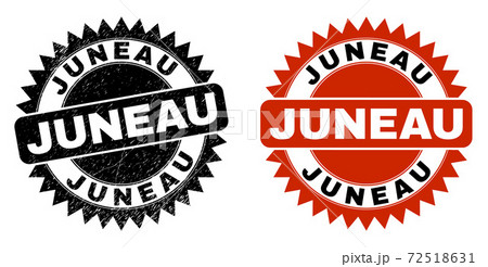 JUNEAU Black Rosette Stamp with Unclean Textureのイラスト素材 [72518631] - PIXTA