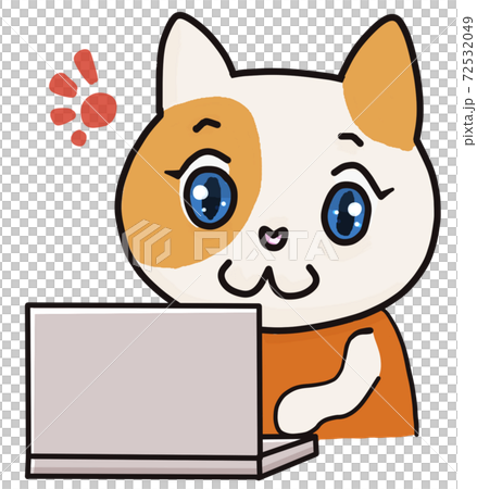 Cat during remote work - Stock Illustration [72532049] - PIXTA