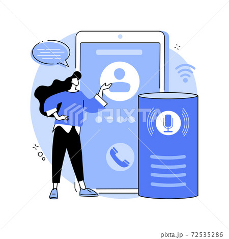 Hands-free phone calling abstract concept...のイラスト素材 [72535286] - PIXTA