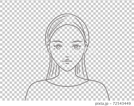 Female front illustration line art - Stock Illustration [72543449] - PIXTA