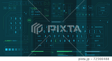 A set of HUD keyboards elements for a...のイラスト素材 [72566488] - PIXTA