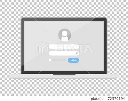 Illustration of a laptop screen with a login... - Stock Illustration ...