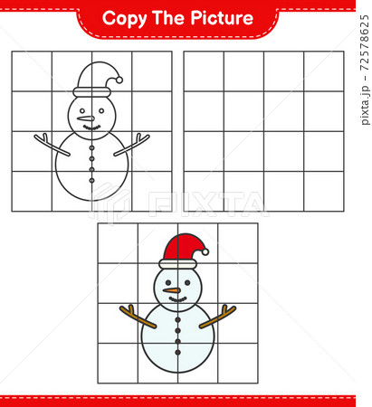 Copy the picture, copy the picture of Snowman...のイラスト素材 [72578625] - PIXTA