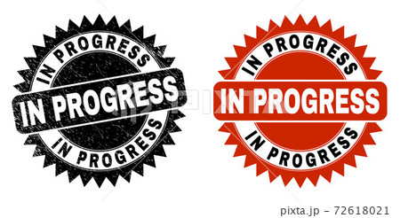 IN PROGRESS Black Rosette Watermark with...のイラスト素材 [72618021] - PIXTA