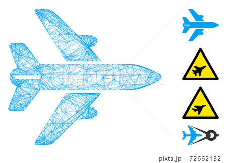 Linear Airplane Vector Meshのイラスト素材 [72662432] - PIXTA