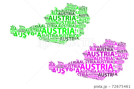 Austria letter text mapのイラスト素材 [72675461] - PIXTA