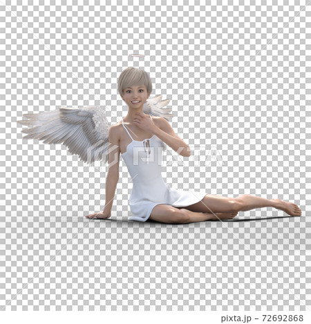 Beautiful leg angel perming 3DCG illustration... - Stock Illustration ...