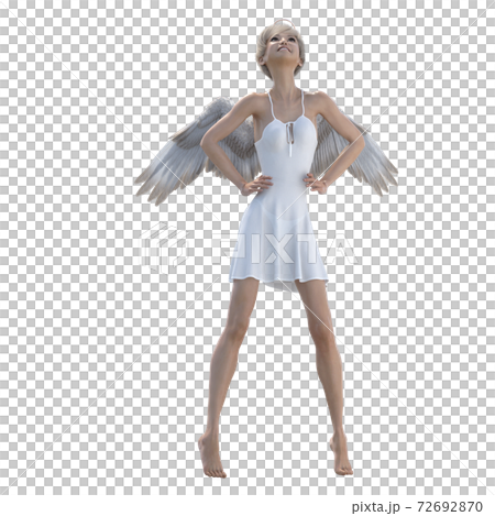 Beautiful leg angel perming 3DCG illustration... - Stock Illustration ...