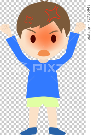 Illustration of a cute boy who gets angry with... - Stock Illustration ...