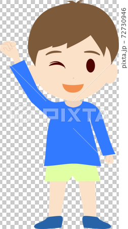 Illustration of a cute boy with a lot of energy - Stock Illustration ...