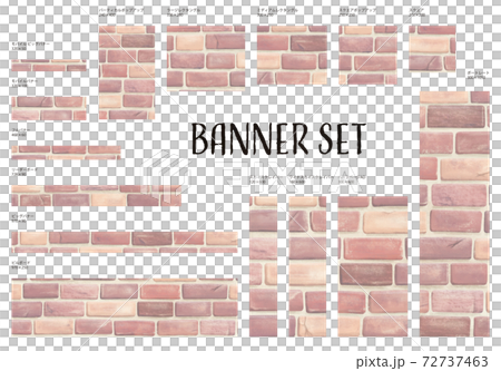 Light colored brick retro banner set - Stock Illustration [72737463 ...