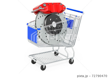 Shopping cart with car disc brake with caliper,...のイラスト素材 [72790470 ...