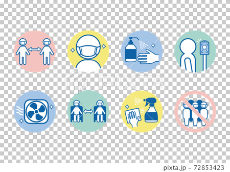 New coronavirus infection countermeasure icon set - Stock Illustration ...