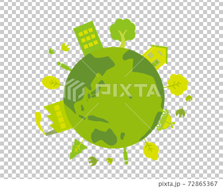 Vector illustration of the earth and cityscape - Stock Illustration ...