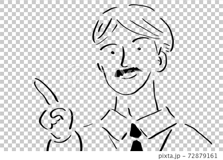 Uncle's black line art illustration - Stock Illustration [72879161] - PIXTA