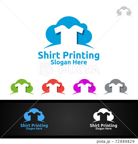 Cloud T shirt Printing Company Vector Logo. 72889829 PIXTA