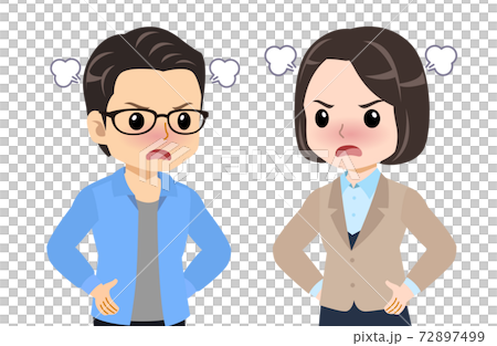 Conversation between a bank clerk and a young manのイラスト素材 [72897499] - PIXTA