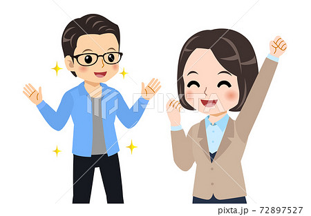 Conversation between a bank clerk and a young manのイラスト素材 [72897527] - PIXTA