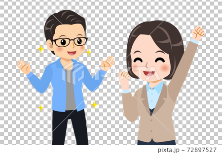 Conversation between a bank clerk and a young manのイラスト素材 [72897527] - PIXTA