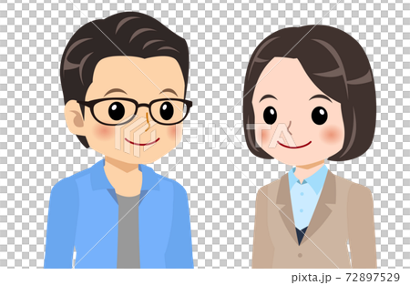 Conversation between a bank clerk and a young manのイラスト素材 [72897529] - PIXTA