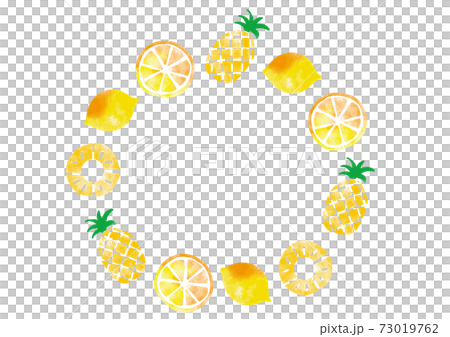 Yellow fruit_frame_watercolor 02 - Stock Illustration [73019762] - PIXTA