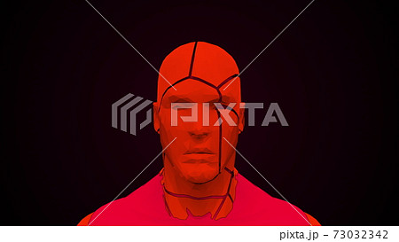 Futuristic human head with collapsing face....のイラスト素材 [73032342] - PIXTA