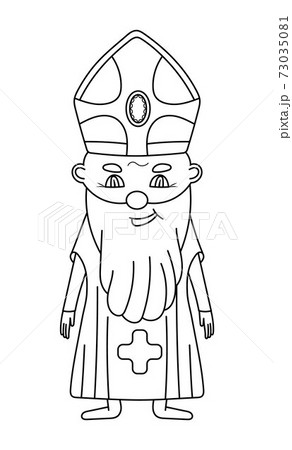 Bishop coloring page vector. Cute smiling...のイラスト素材 [73035081] - PIXTA