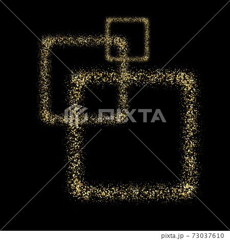 Gold glitter frame. Square with rounded corners...のイラスト素材 [73037610] - PIXTA