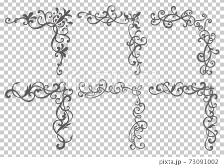 Elegant corner plaque set - Stock Illustration [73091002] - PIXTA