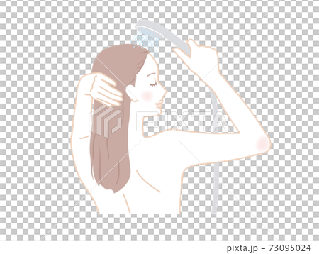 Woman_shower_line art - Stock Illustration [73095024] - PIXTA