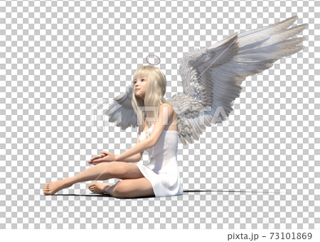 Beautiful leg angel perming 3DCG illustration... - Stock Illustration ...